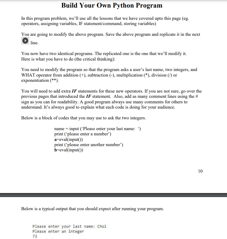 Solved Build Your Own Python Program In This Program Chegg