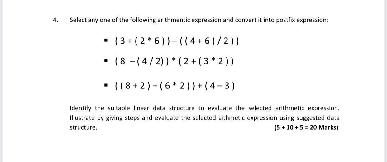 Solved 4. Select any one of the following arithmentic | Chegg.com