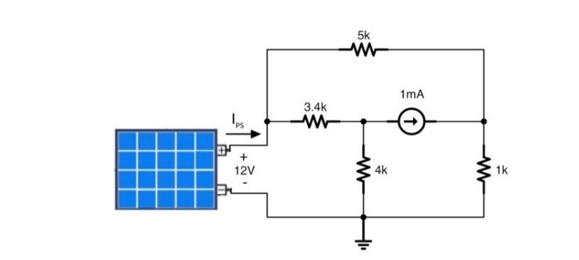 Solved 5k 1mA 3.4k PS + 12V } 4k 1k | Chegg.com