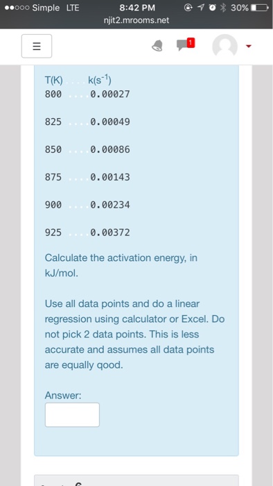 Solved oo Simple LTE 8:42 PM njit2.mrooms.net The | Chegg.com