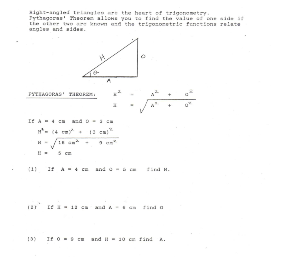 Solved Right-angled triangles are the heart of trigonometry. | Chegg.com