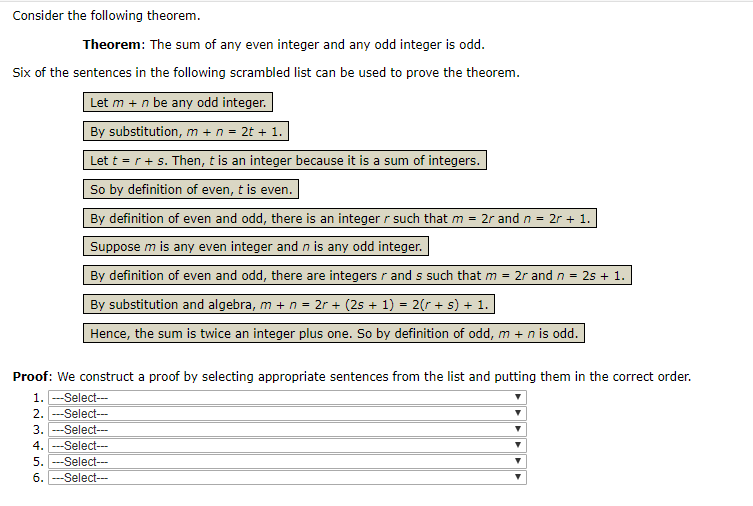 Solved Consider the following theorem. Theorem: The sum of | Chegg.com