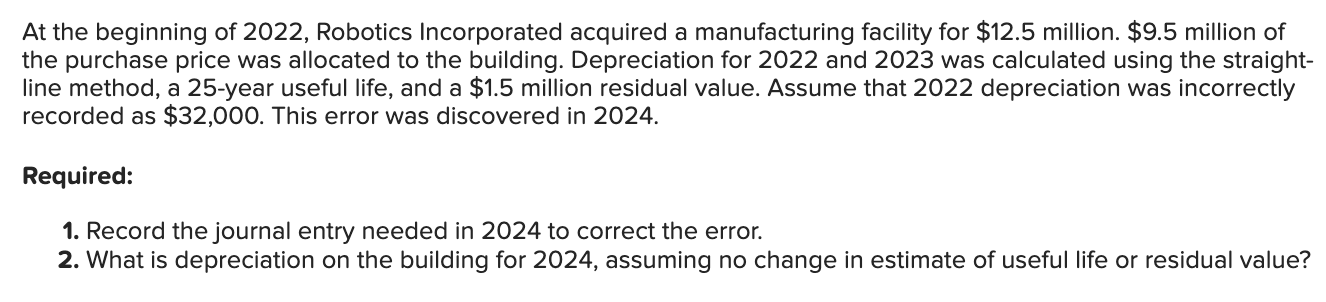 Solved At the beginning of 2022 , ﻿Robotics Incorporated | Chegg.com