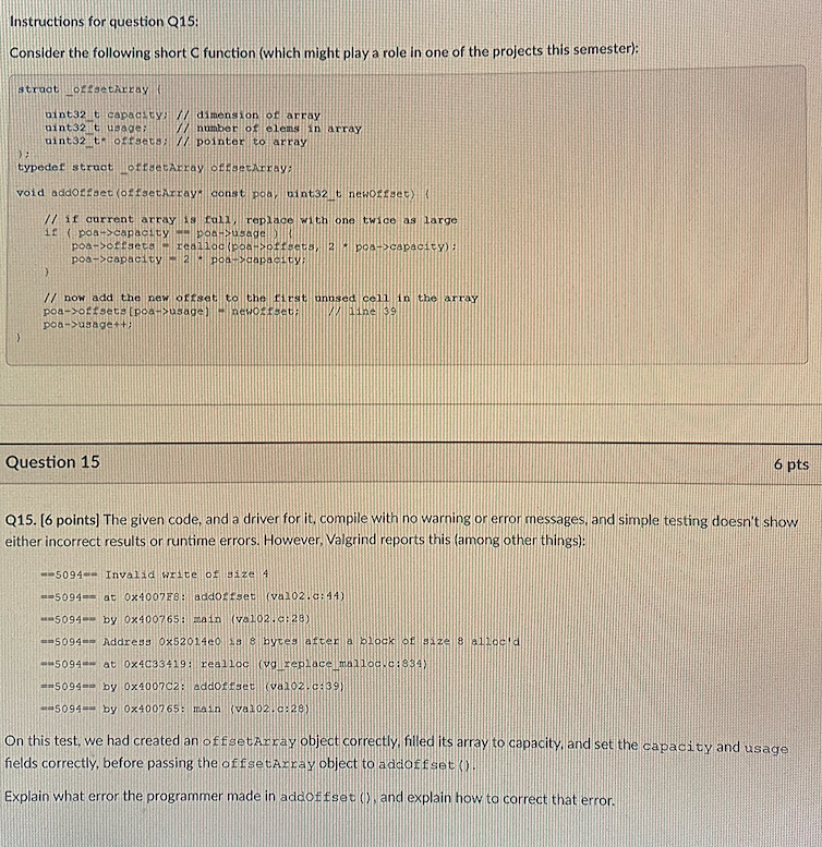 Solved Instructions for question Q15: Consider the following | Chegg.com
