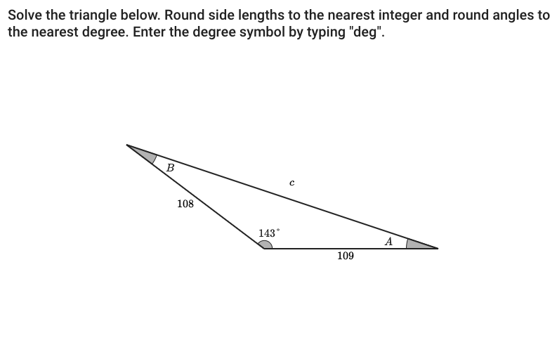 Solved Solve the triangle below. Round side lengths to the | Chegg.com