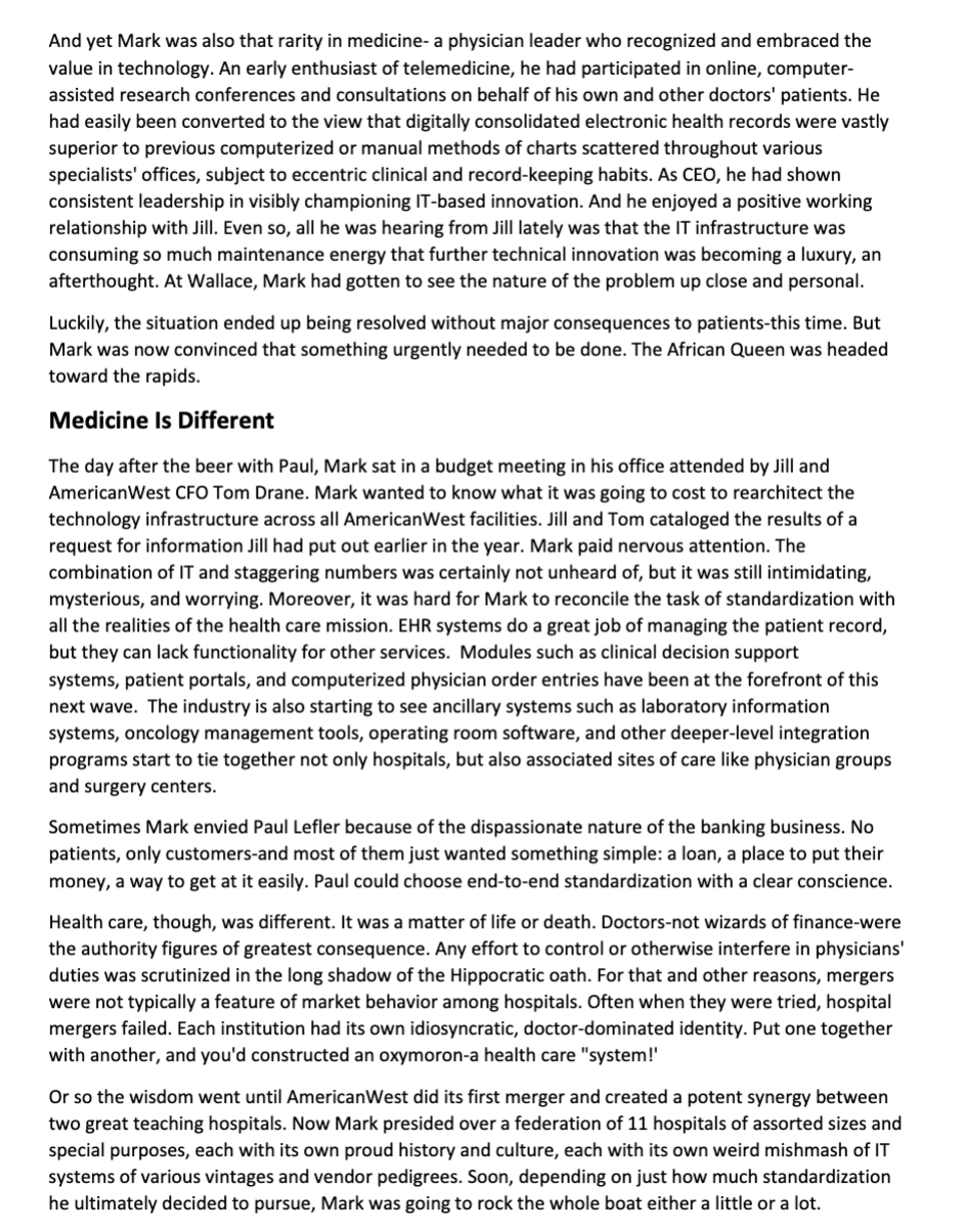 American West Healthcare's patchwork IT | Chegg.com