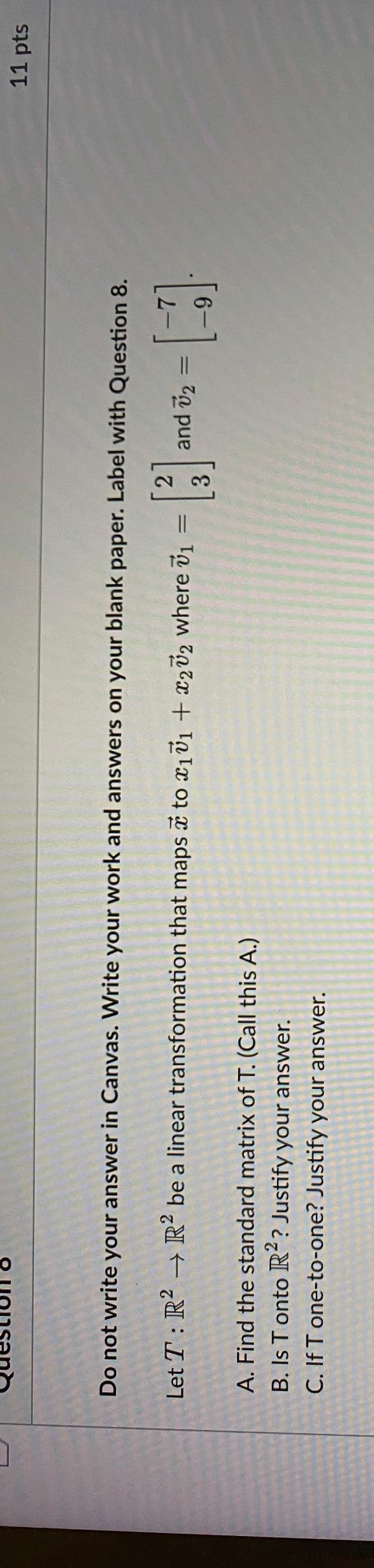 Solved Do not write your answer in Canvas. Write your work | Chegg.com