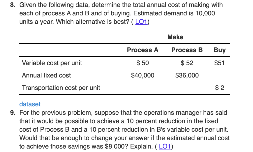 Solved 8 Given Following Data Determine Total Annual Cost solved-8-given-following-data-determine-total-annual-cost