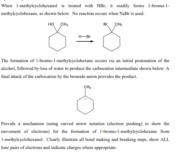 Solved When 1-methylcyclohexanol is treated with HBr, it | Chegg.com