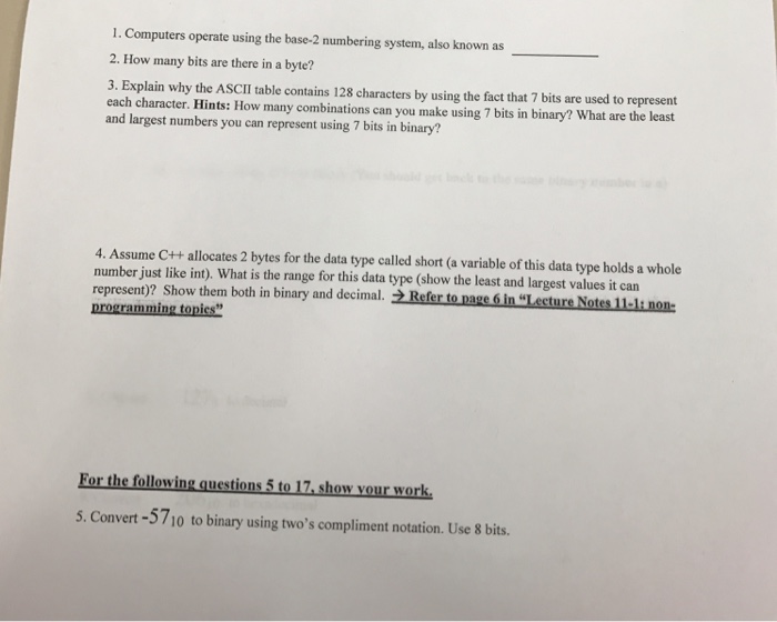 Solved Computers operate using the base-2 numbering system, | Chegg.com