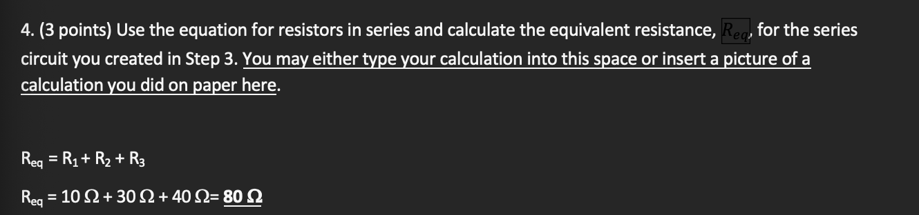 Solved 4. ( 3 points) Use the equation for resistors in | Chegg.com