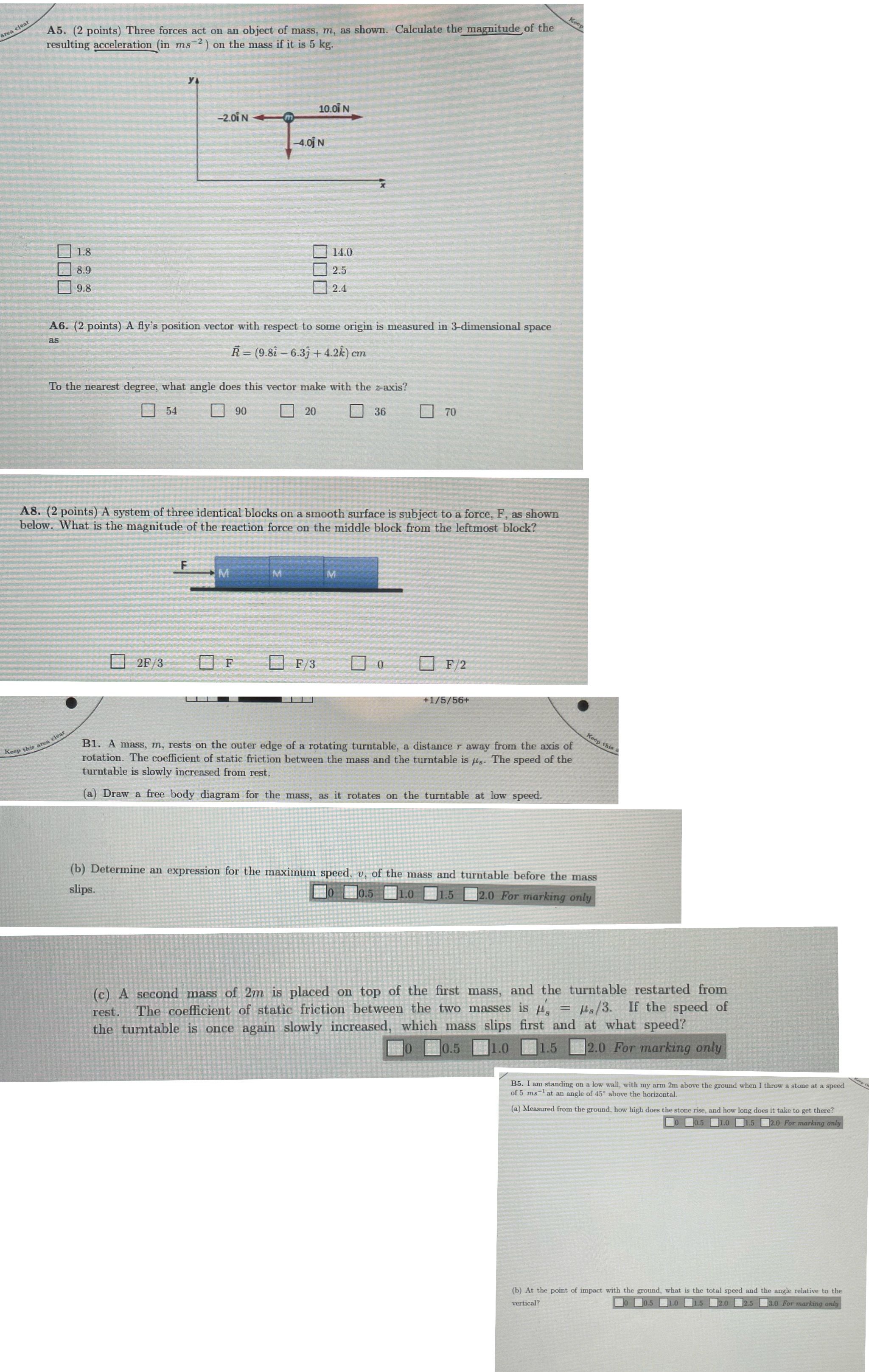 Solved A5 2 Points Three Forces Act On An Object Of