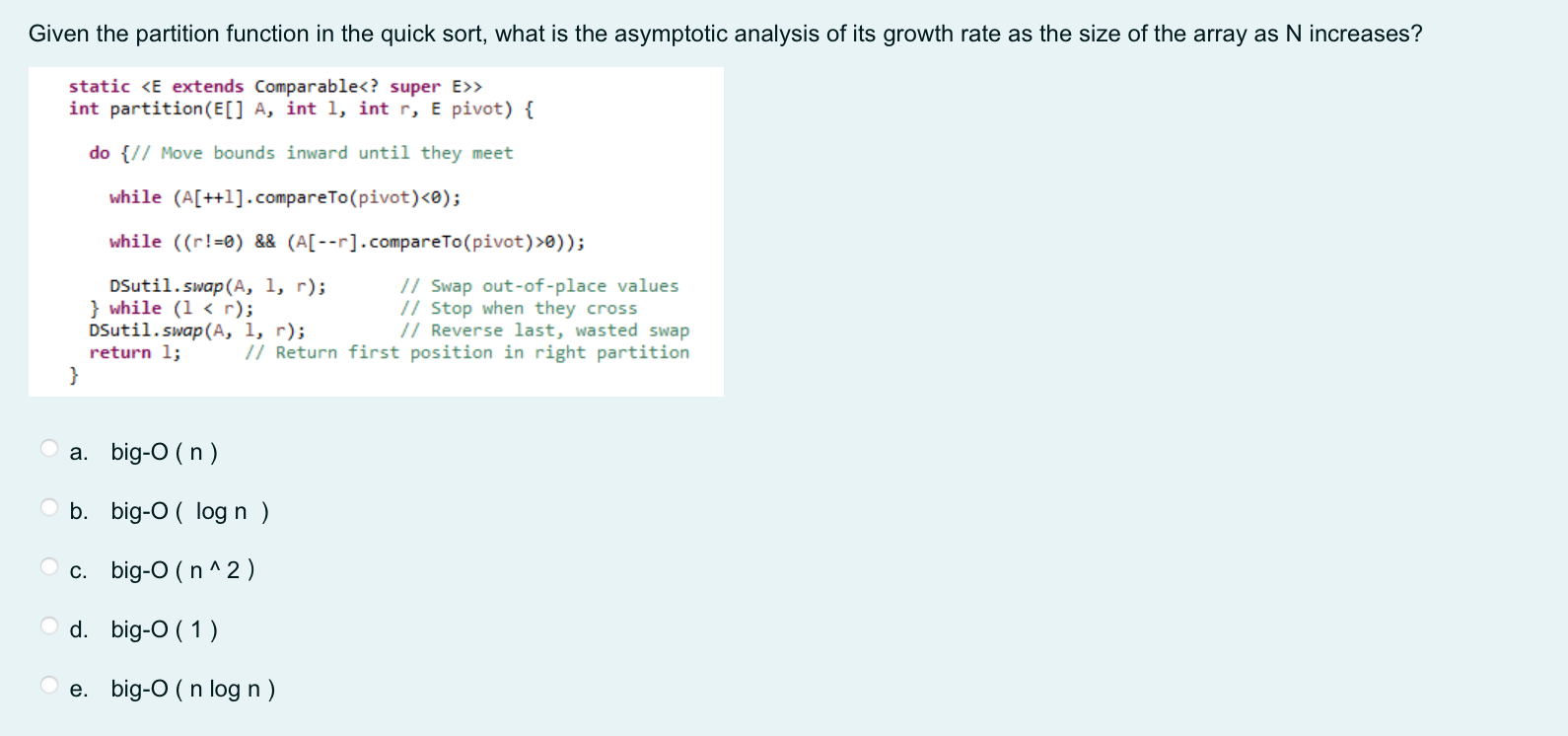 Solved Given the partition function in the quick sort, what | Chegg.com