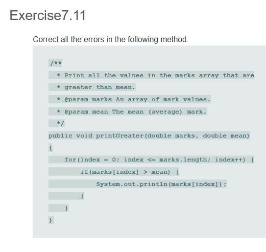 Solved Exercise7.11 Correct all the errors in the following | Chegg.com