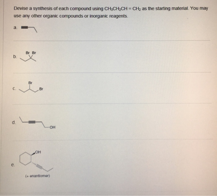 Solved Devise a synthesis of each compound using | Chegg.com