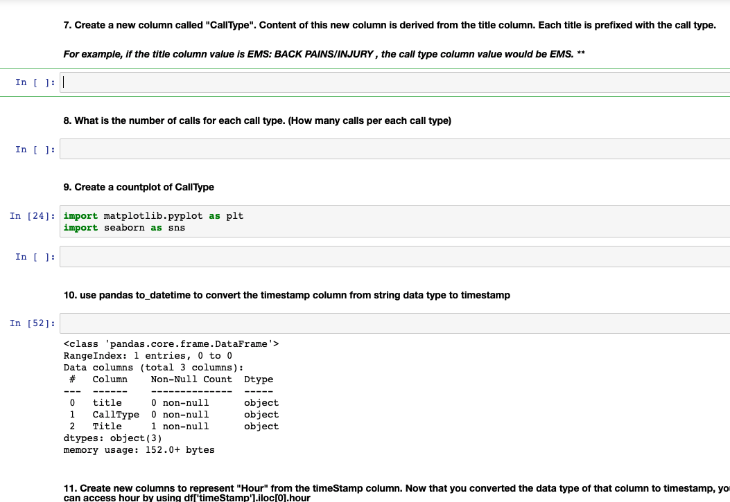 Solved 7. Create a new column called "CallType". Content of | Chegg.com