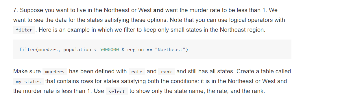 Solved 1. Load the dplyr package and the murders dataset. | Chegg.com