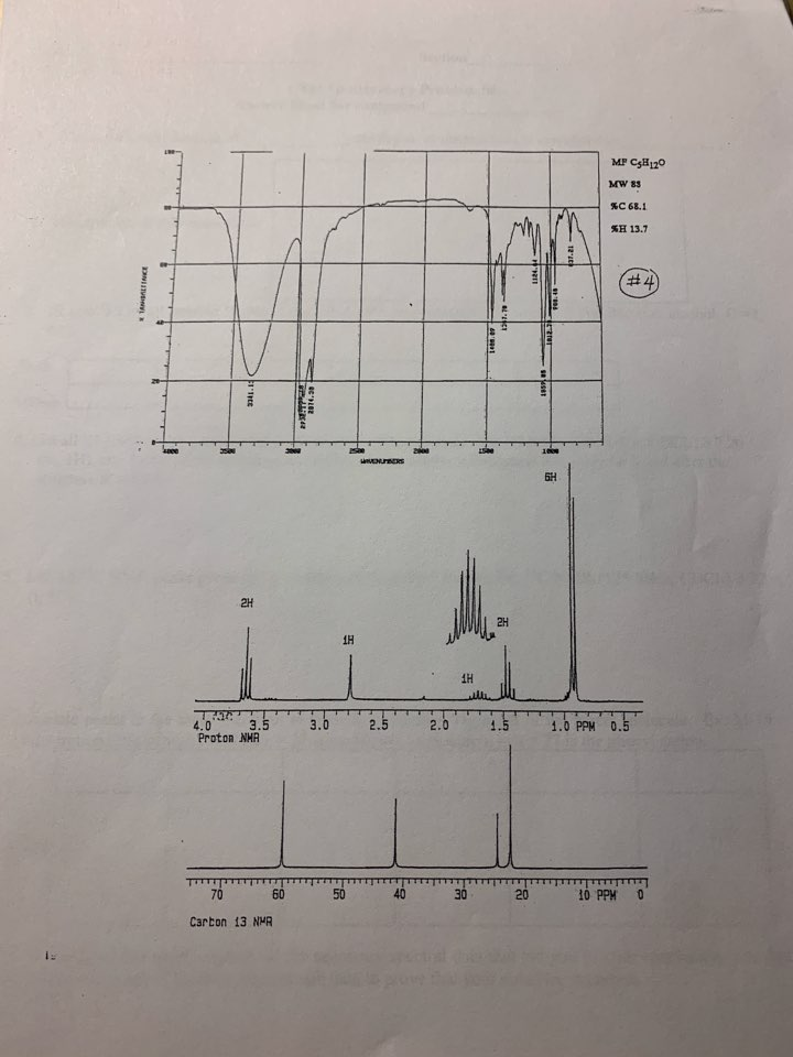 Solved Name Section C344 Spectroscopy Problem Set Answer | Chegg.com