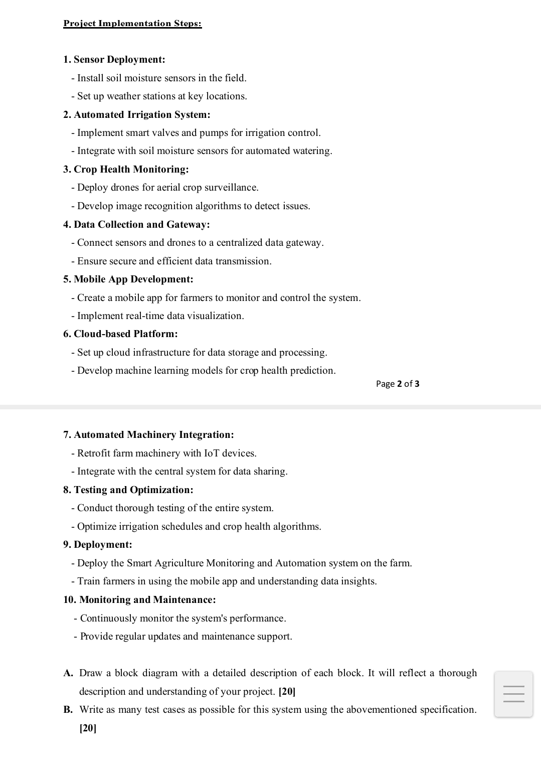 Solved Project Implementation Steps: 1. Sensor Deployment: - | Chegg.com