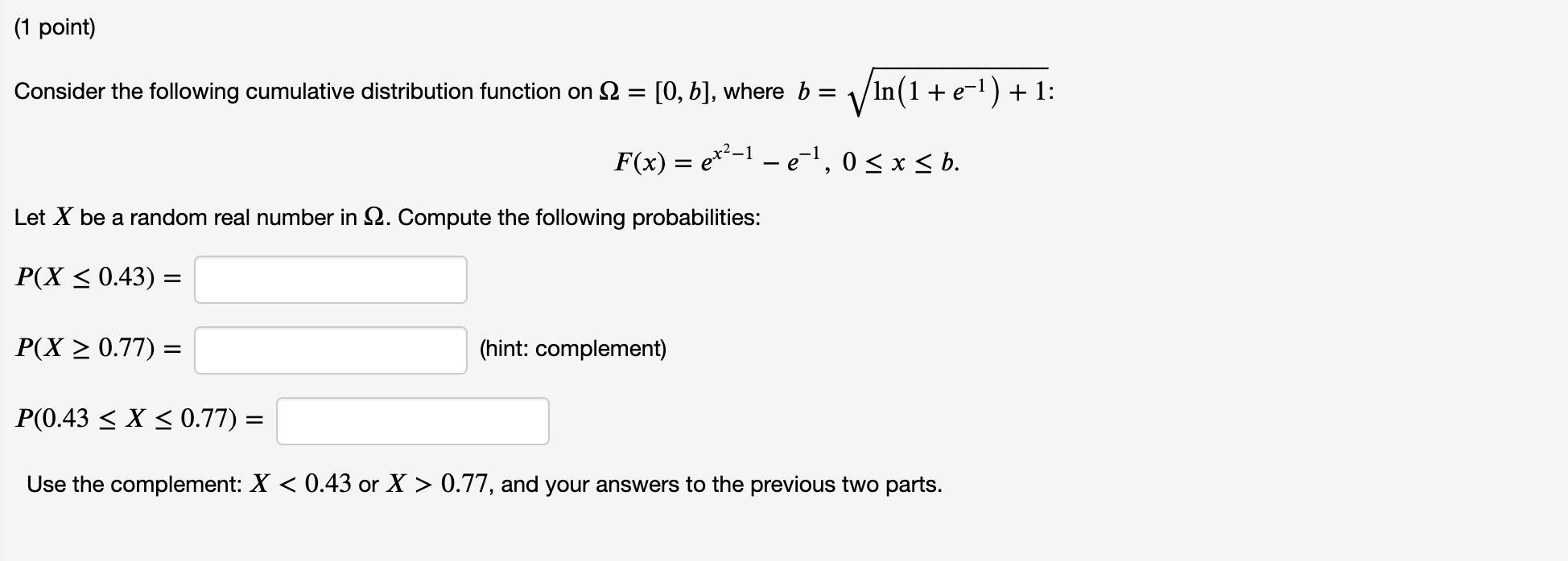 Solved Consider the following cumulative distribution | Chegg.com