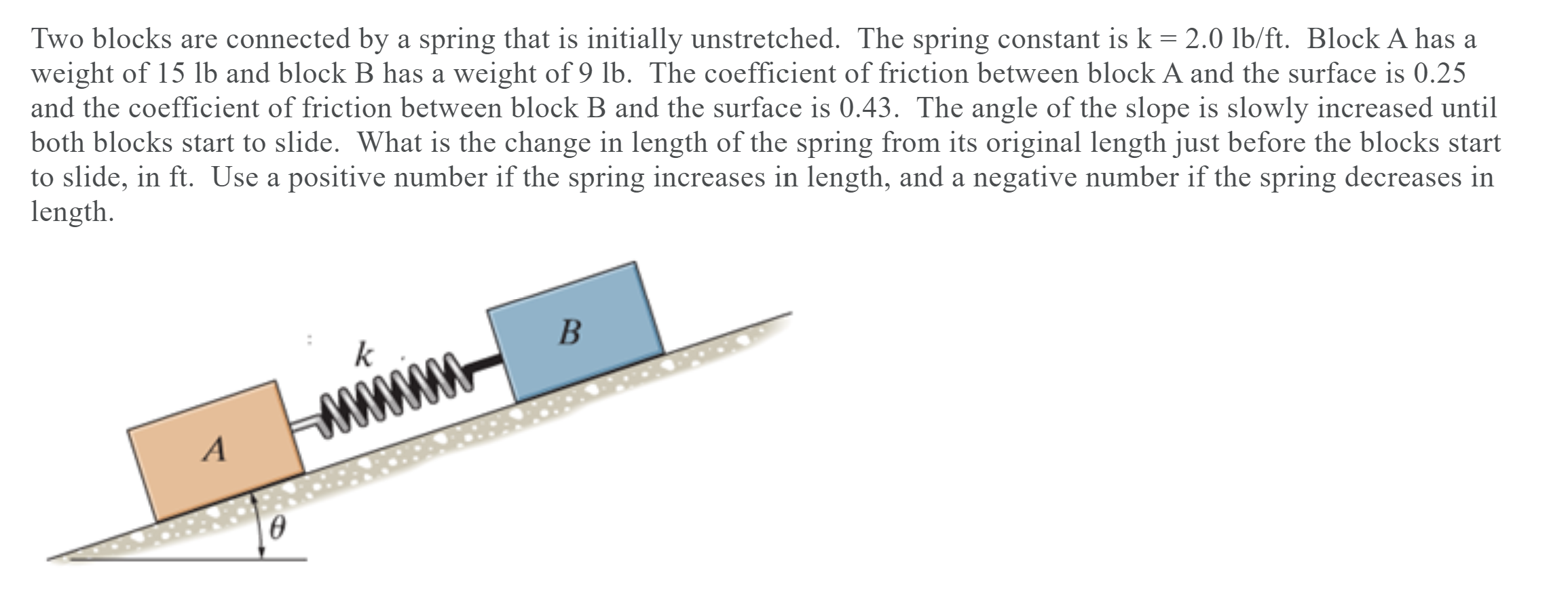 Solved Two blocks are connected by a spring that is | Chegg.com