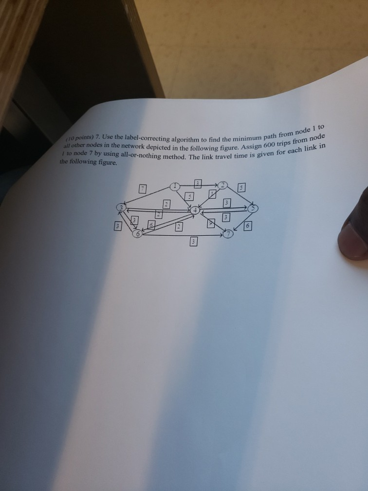 O Points 7 Use The Label Correcting Algorithm To