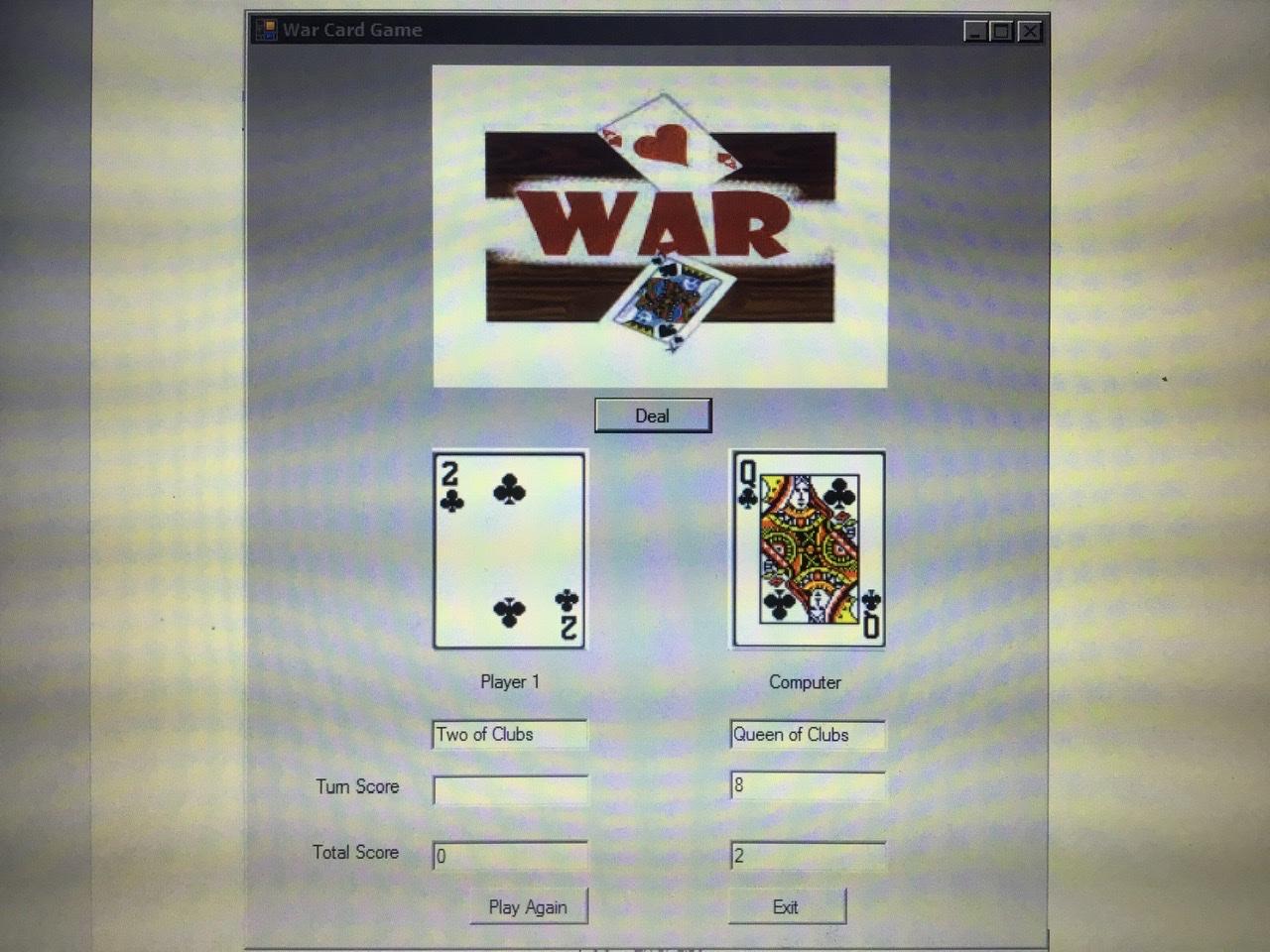 Solved CREATE A WAR CARD GAME IN C# LIKE THE IMAGE DISPLAYED | Chegg.com