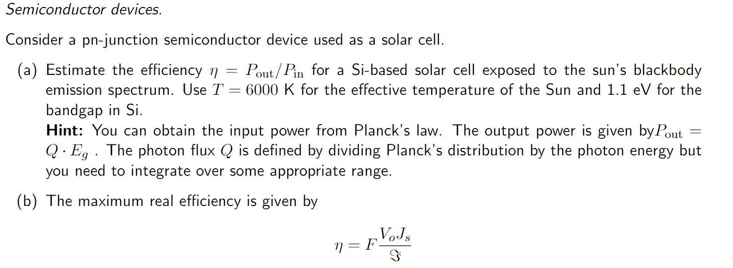 Solved Semiconductor devices. Consider a pn-junction | Chegg.com