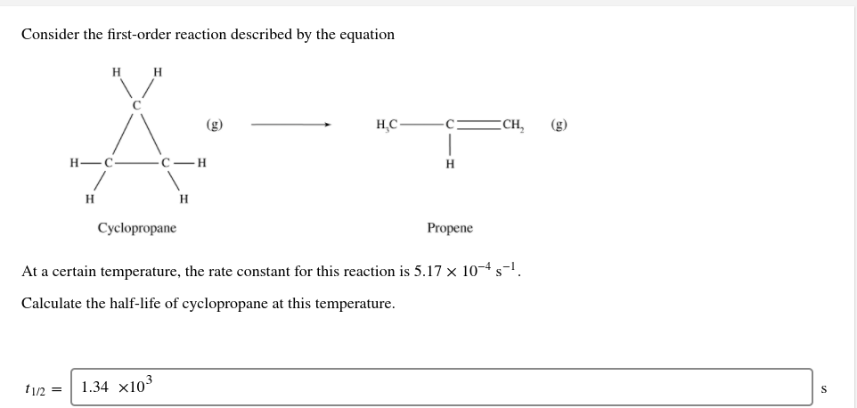Solved Consider the first-order reaction described by the | Chegg.com