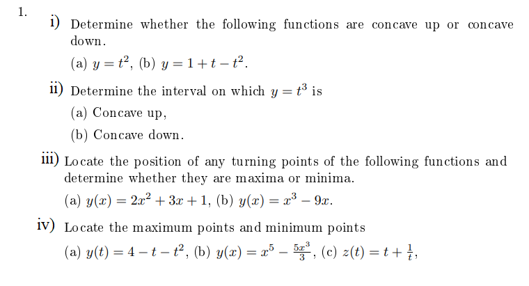 Solved i) Determine whether the following functions are | Chegg.com