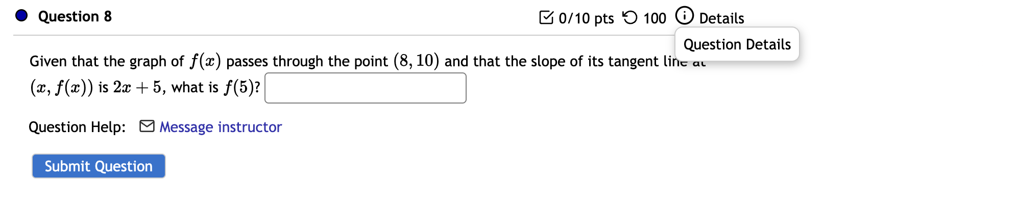 Solved Given that the graph of f(x) passes through the point | Chegg.com