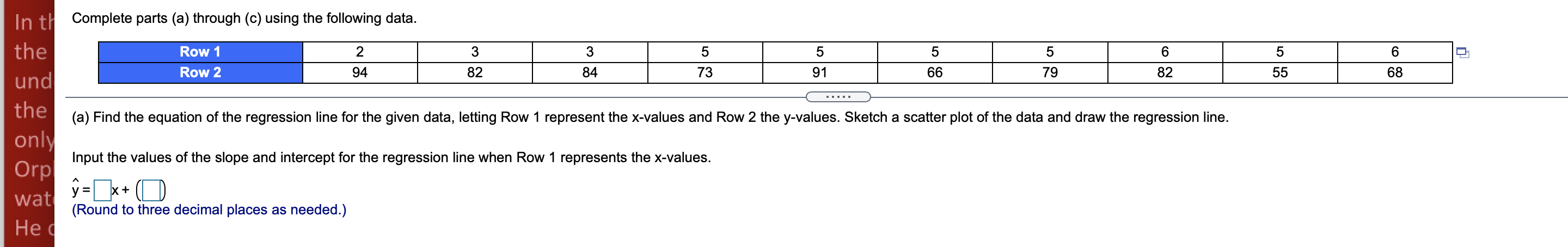 Solved 5 6 55 68 In tl Complete parts (a) through (c) using | Chegg.com