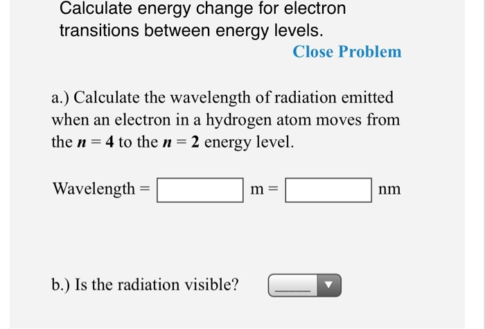 Solved Calculate energy change for electron transitions | Chegg.com