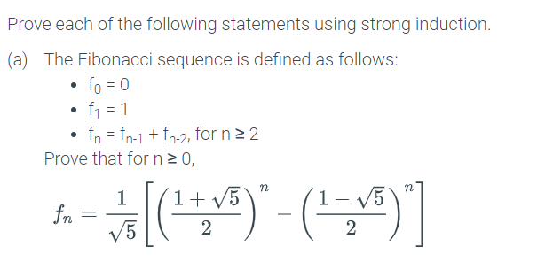 Solved Prove each of the following statements using strong | Chegg.com