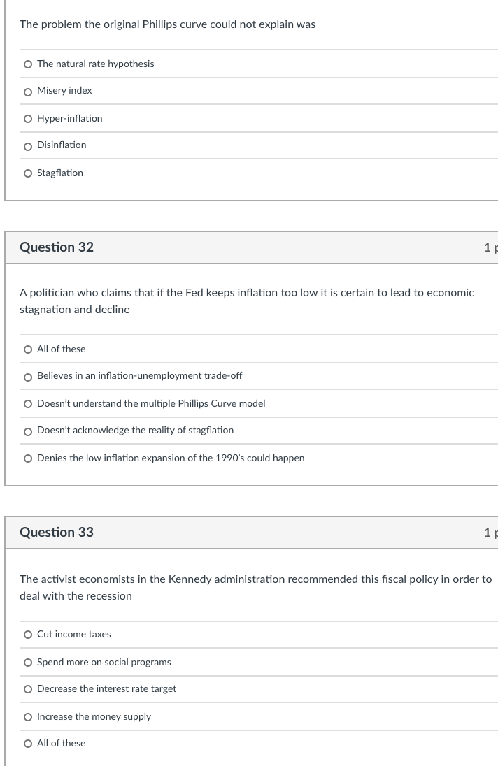 Solved The problem the original Phillips curve could not | Chegg.com