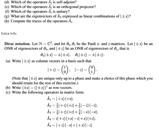 Solved (d) Which of the operators Ai is self-adjoint? (e) | Chegg.com