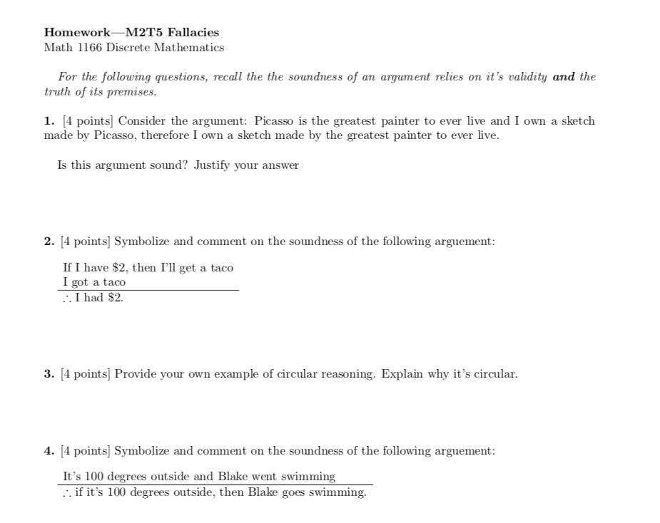 Solved Homework-M2T5 Fallacies Math 1166 Discrete | Chegg.com
