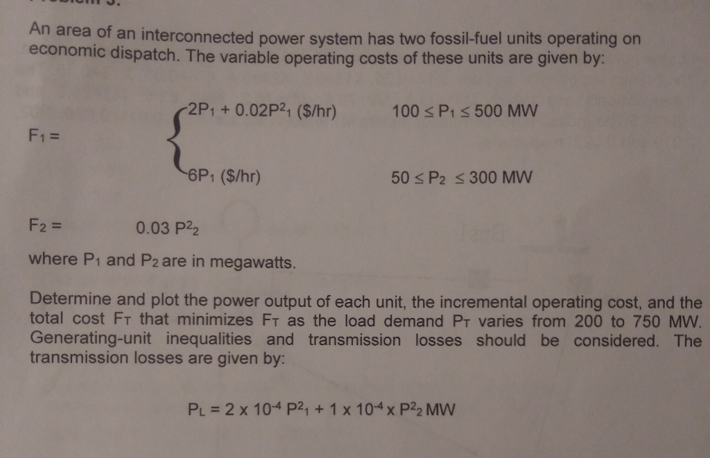 All area of an interconnected power system has two | Chegg.com