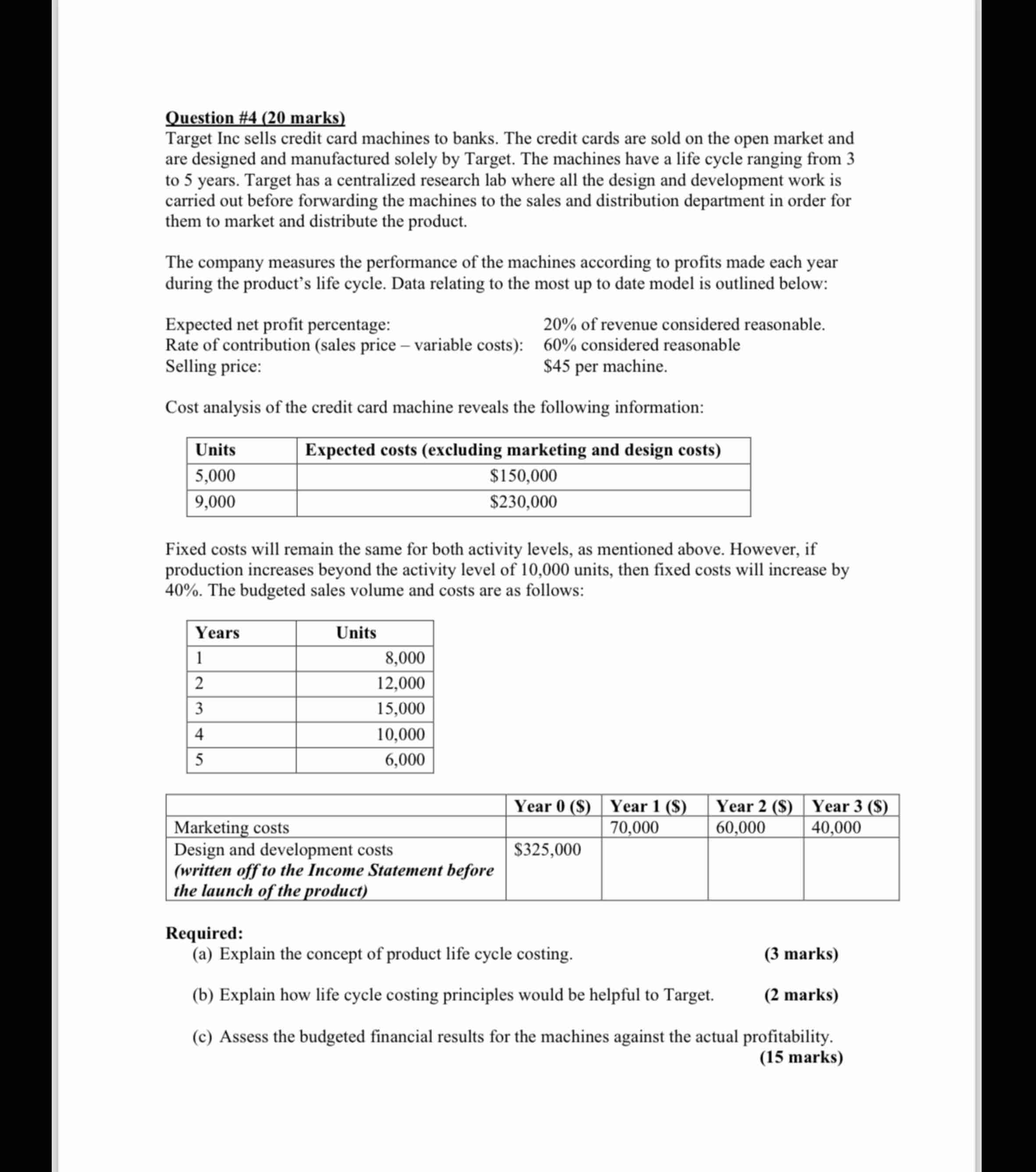 Solved Covered Question \#4 (20 ﻿marks)Target Inc sells | Chegg.com