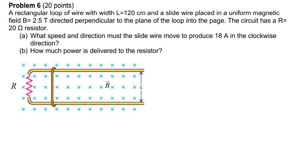 Solved Problem 6 (20 points) A rectangular loop of wire with | Chegg.com