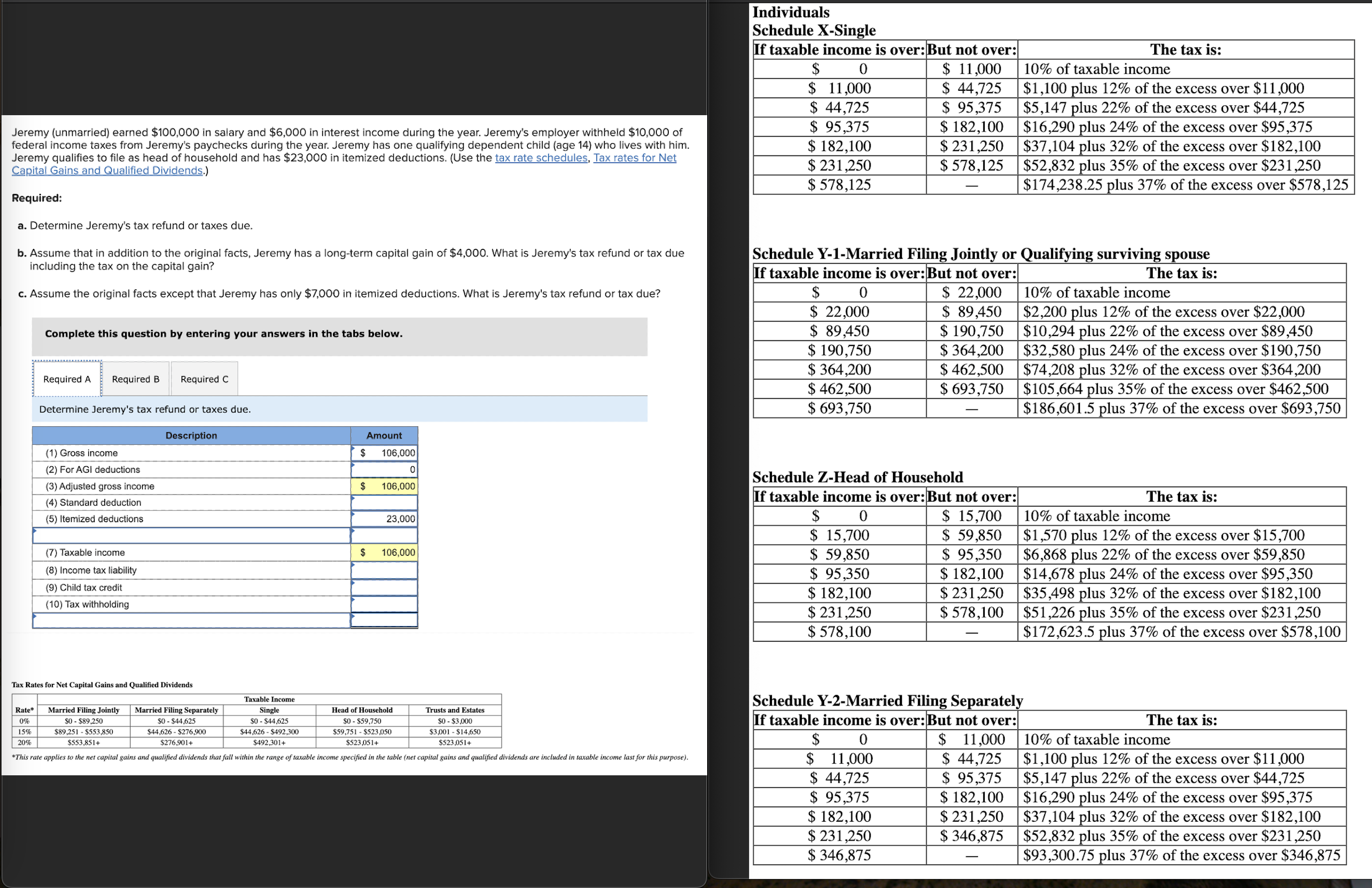 Solved Schedule Y-1-Married Filing Jointly or Qualifying | Chegg.com