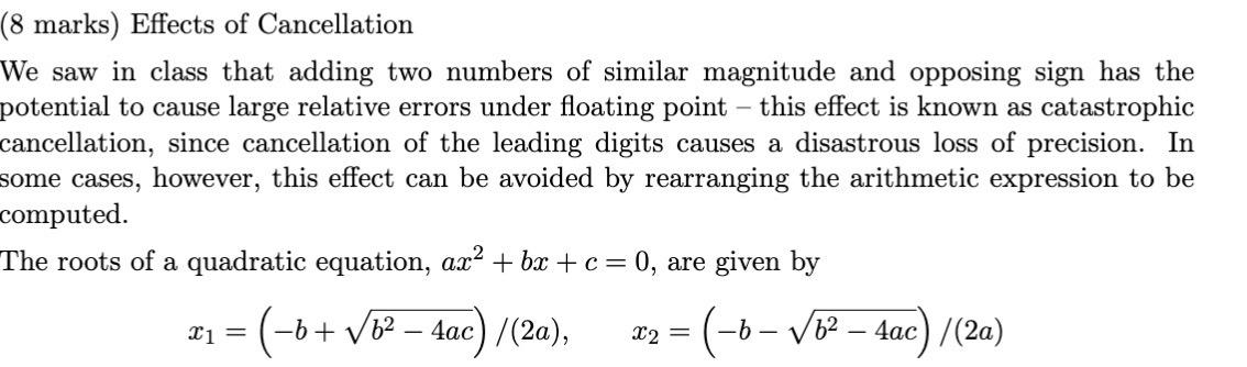 Solved (8 marks) Effects of Cancellation We saw in class | Chegg.com