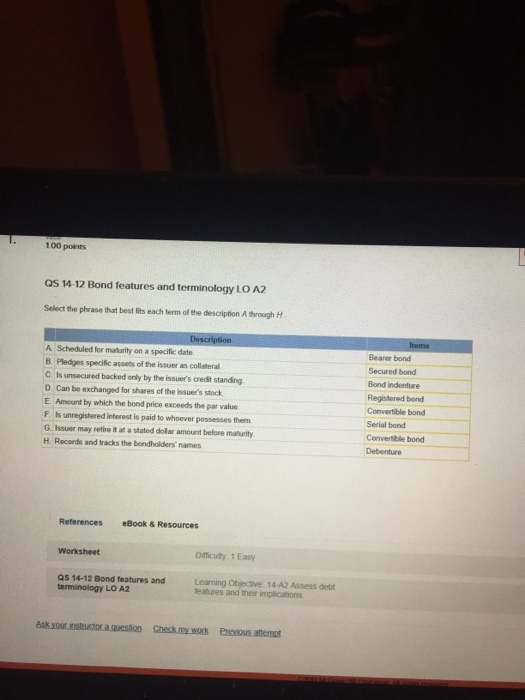 Solved Select the phrase that best fits each term of the | Chegg.com