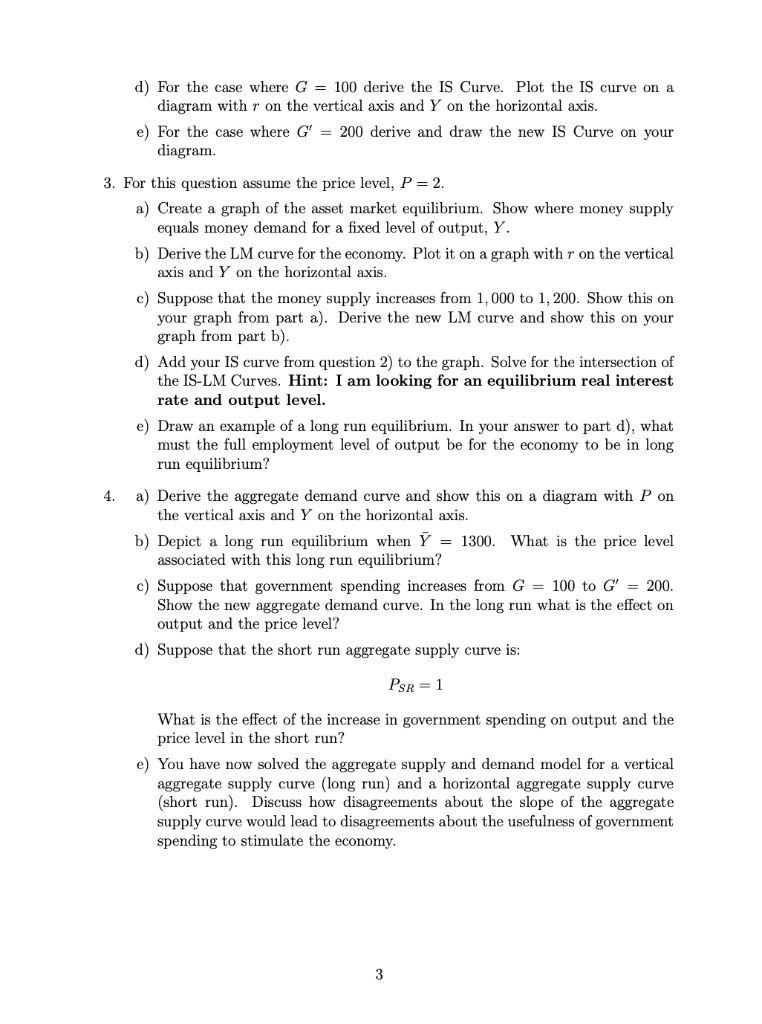 Solved 1 Suppose That I Give You An Aggregate Production