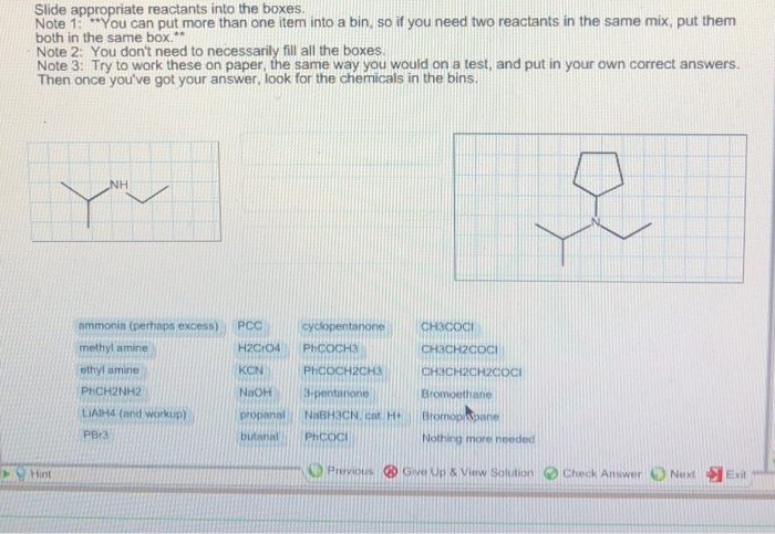 Solved Slide appropriate reactants into the boxes Note 1: | Chegg.com Solved Slide appropriate reactants into the boxes Note 1: | Chegg.com