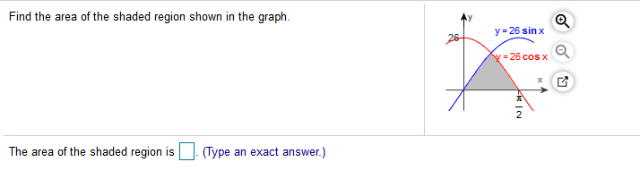 Solved Find the area of the shaded region shown in the graph | Chegg.com
