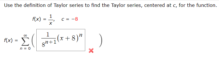 Solved Use the definition of Taylor series to find the | Chegg.com