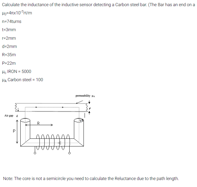 Solved Calculate the inductance of the inductive sensor | Chegg.com