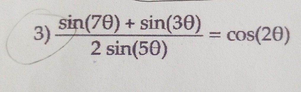 Solved sin(70) + sin(30) = cos(20) 3) Sin 2 sin(50) | Chegg.com