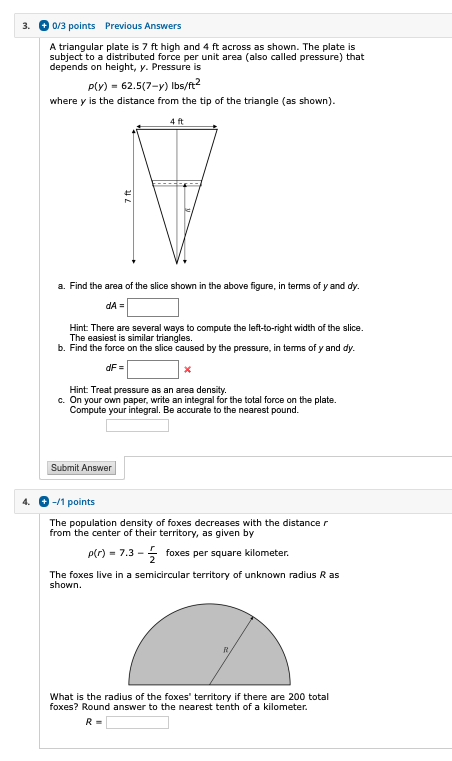 Solved Previous Answers 3. 0/3 points A triangular plate is | Chegg.com